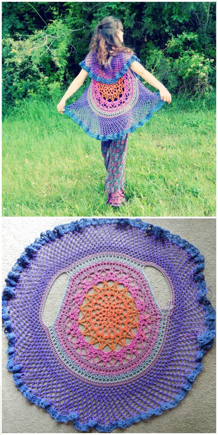 12 Free Crochet Patterns for Circular Vest Jacket – 101 Crochet Patterns